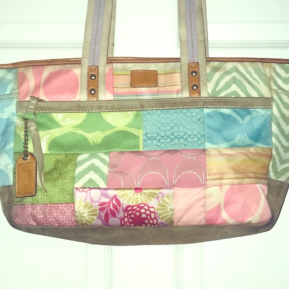 Coach | Bags | Coach Vintage Pink Patchwork Tote | Poshmark